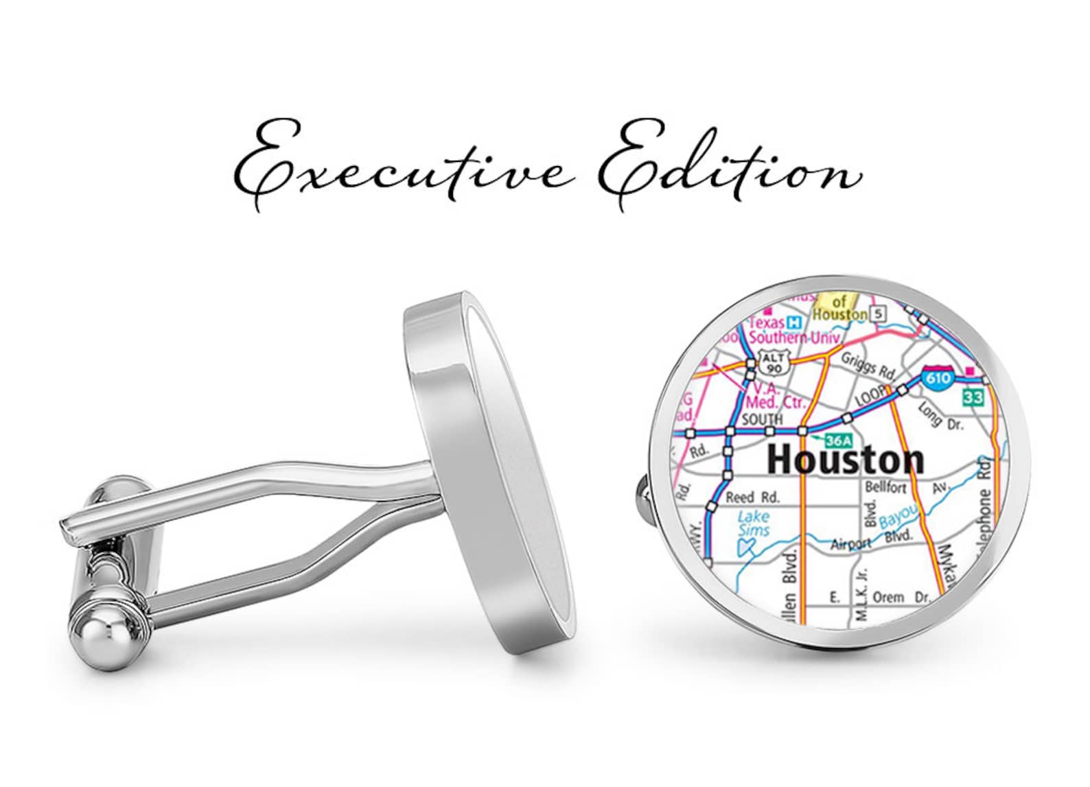 Houston Cufflinks Texas Cuff Links Map Cufflink (lifetime Guarantee ...