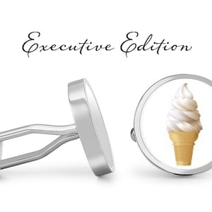 Vanilla Ice Cream Cone Cufflinks - Ice Cream Cufflinks - Dessert Cuff ...