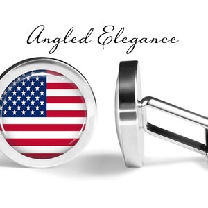 US Flag Cufflinks - 4th of July Cufflinks - American Flag Cufflinks ...