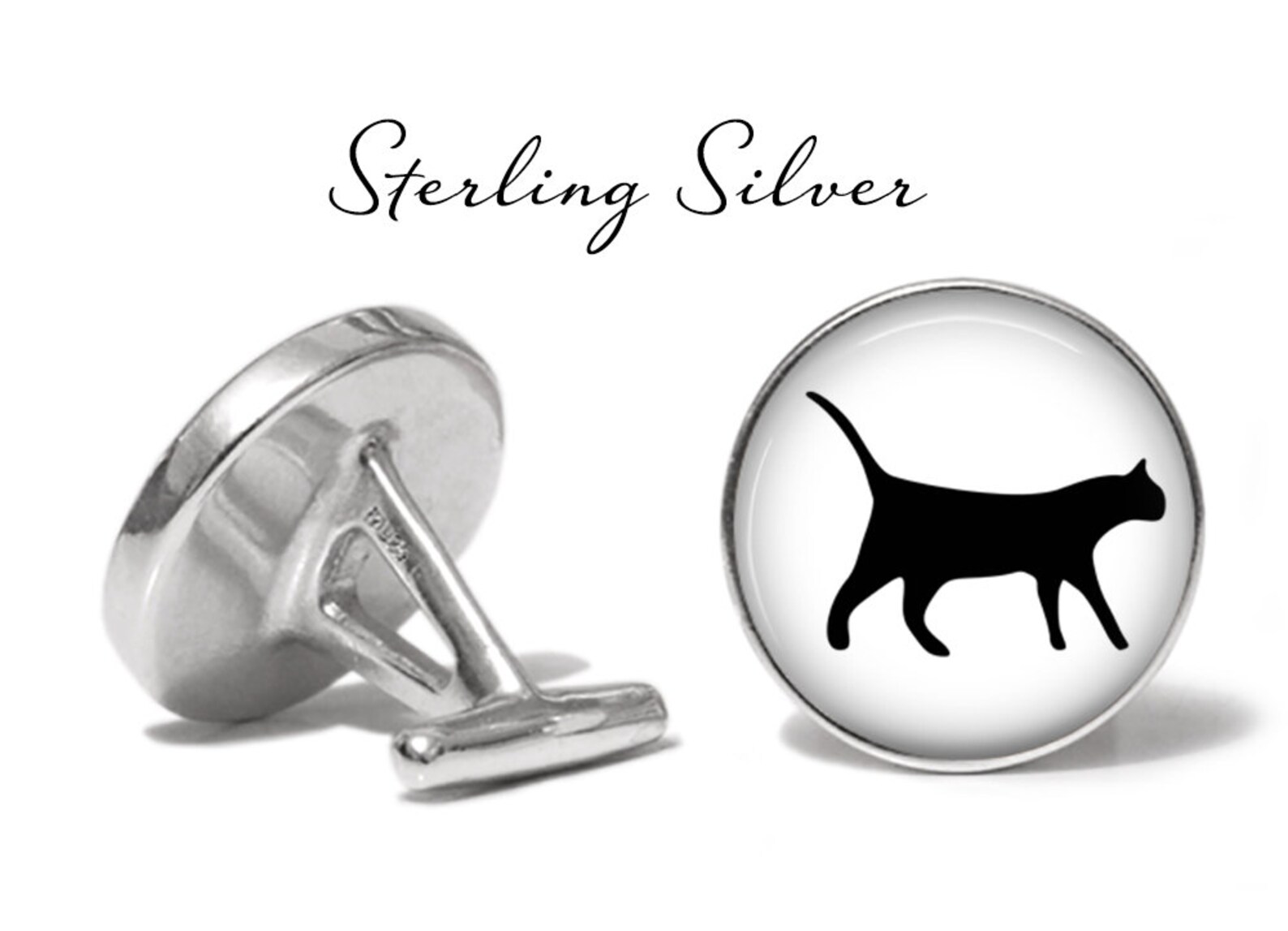 Cat Silhouette Cufflinks Cat Cufflinks Cat Cuff Links - Etsy