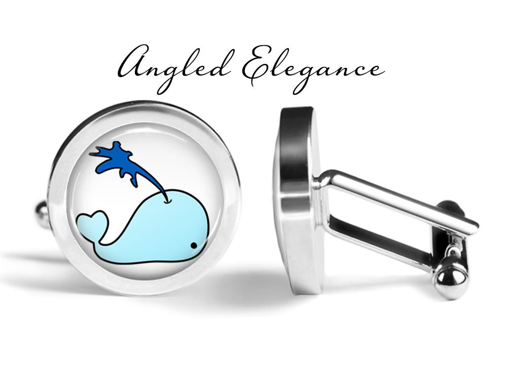 Cute Blue Whale Cufflinks - Blue Whale Cuff Links - Whale Cuff Links ...