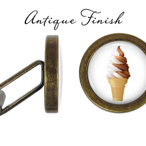 Chocolate Vanilla Swirl Cone Cufflinks - Ice Cream Cone Cufflinks - Ice ...