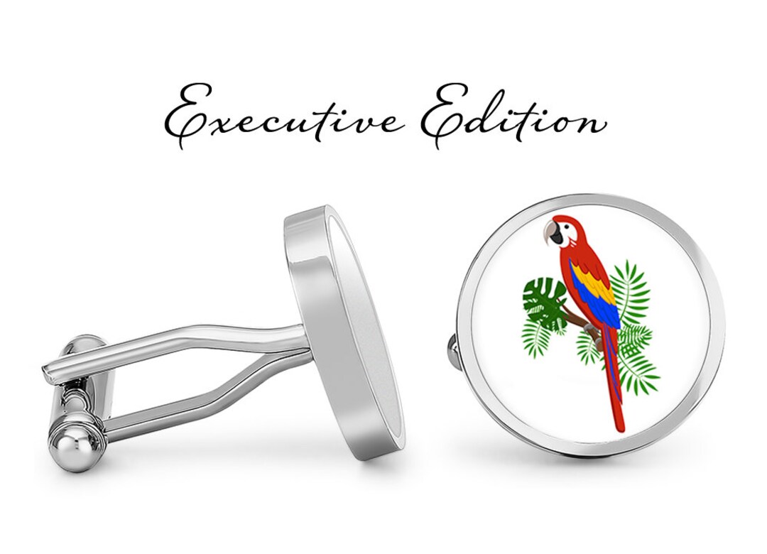 Parrot Cufflinks - Parrots Cuff Links - Macaw Cufflink - Bird Cuff Link ...