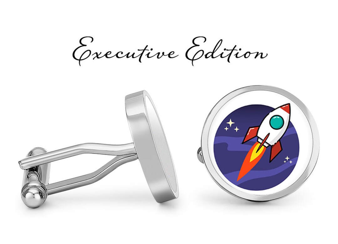 Space Rocket Cufflinks - Rocket Ship Cufflinks - Astronaut Cufflink ...