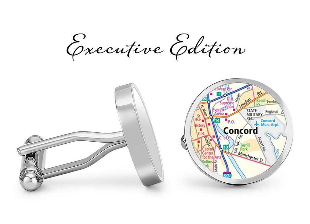 Concord Cufflinks New Hampshire Cuff Links City Map Cufflink (lifetime ...
