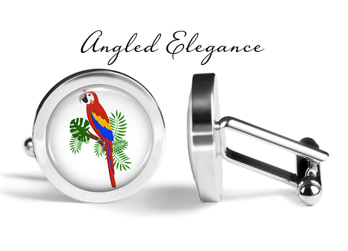 Parrot Cufflinks Parrots Cuff Links Macaw Cufflink Bird | Etsy