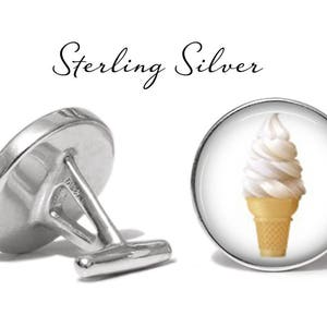 Vanilla Ice Cream Cone Cufflinks - Ice Cream Cufflinks - Dessert Cuff ...
