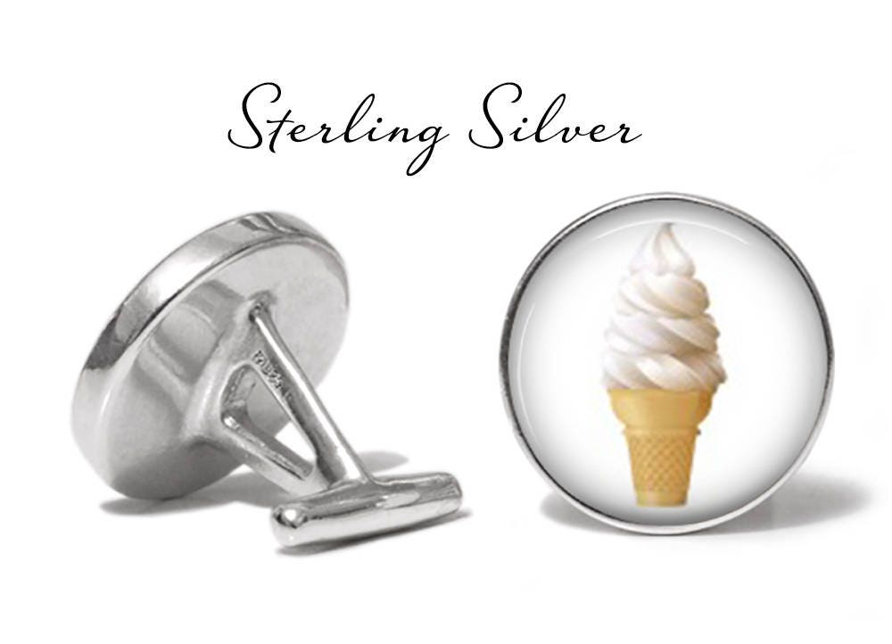Vanilla Ice Cream Cone Cufflinks Ice Cream Cufflinks - Etsy
