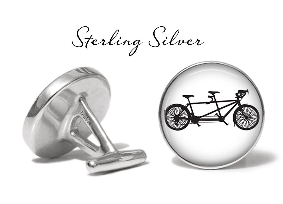 Tandem Bicycle Cufflinks Tandem Bike Cuff Links Tandem - Etsy