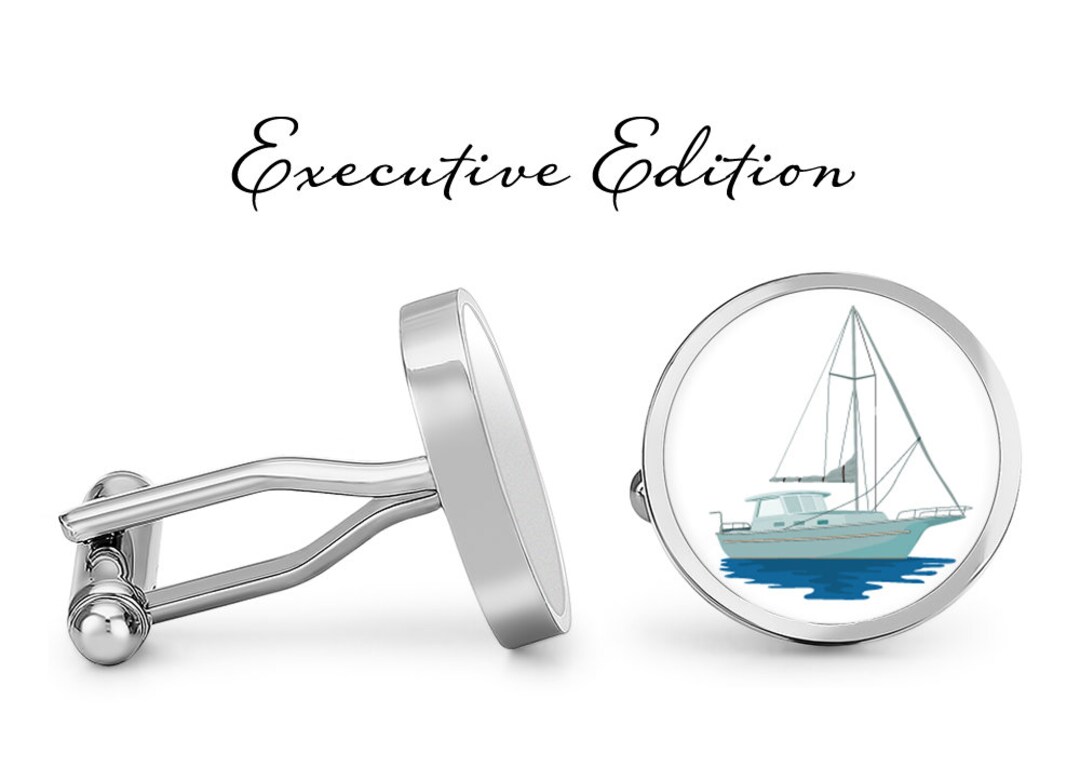 Sailboat Cufflinks - Sailing Ship Cuff Links - Nautical Cufflink (pair ...