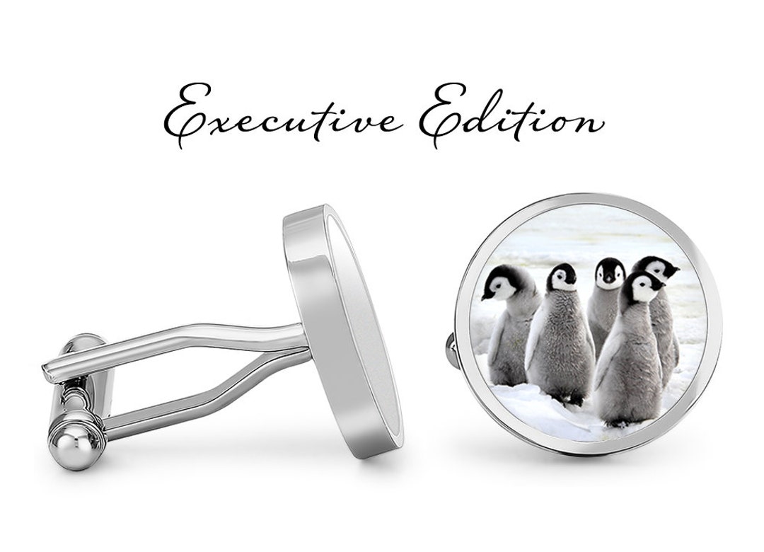 Penguin Cufflinks Baby Penguin Cuff Links Penguins Cufflink Penguin ...