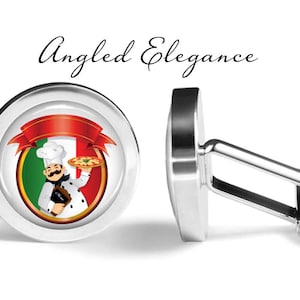Italian Pizza Chef Cufflinks Italy Cufflinks Pizza Cuff - Etsy
