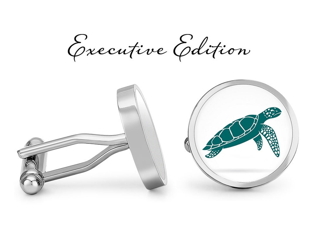 Sea Turtle Cufflinks - Turtles Cuff Links - Ocean Themed Cufflink ...