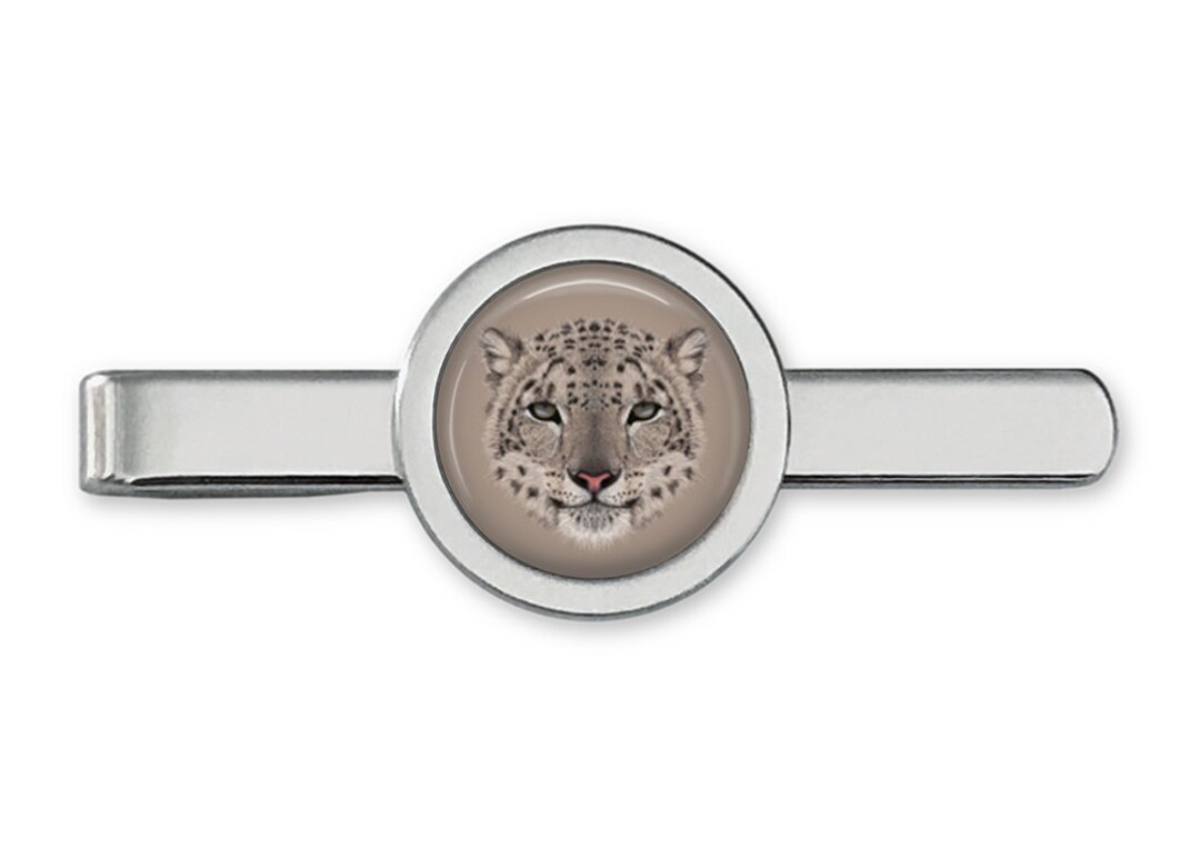 Snow Leopard Tie Clip Snow Leopard Tie Bar Big Cat Tie Bar Cufflinks ...