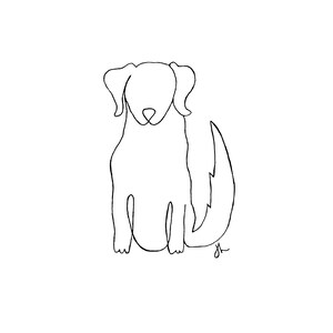 Dog Line Drawing Print (digital Download) - Etsy