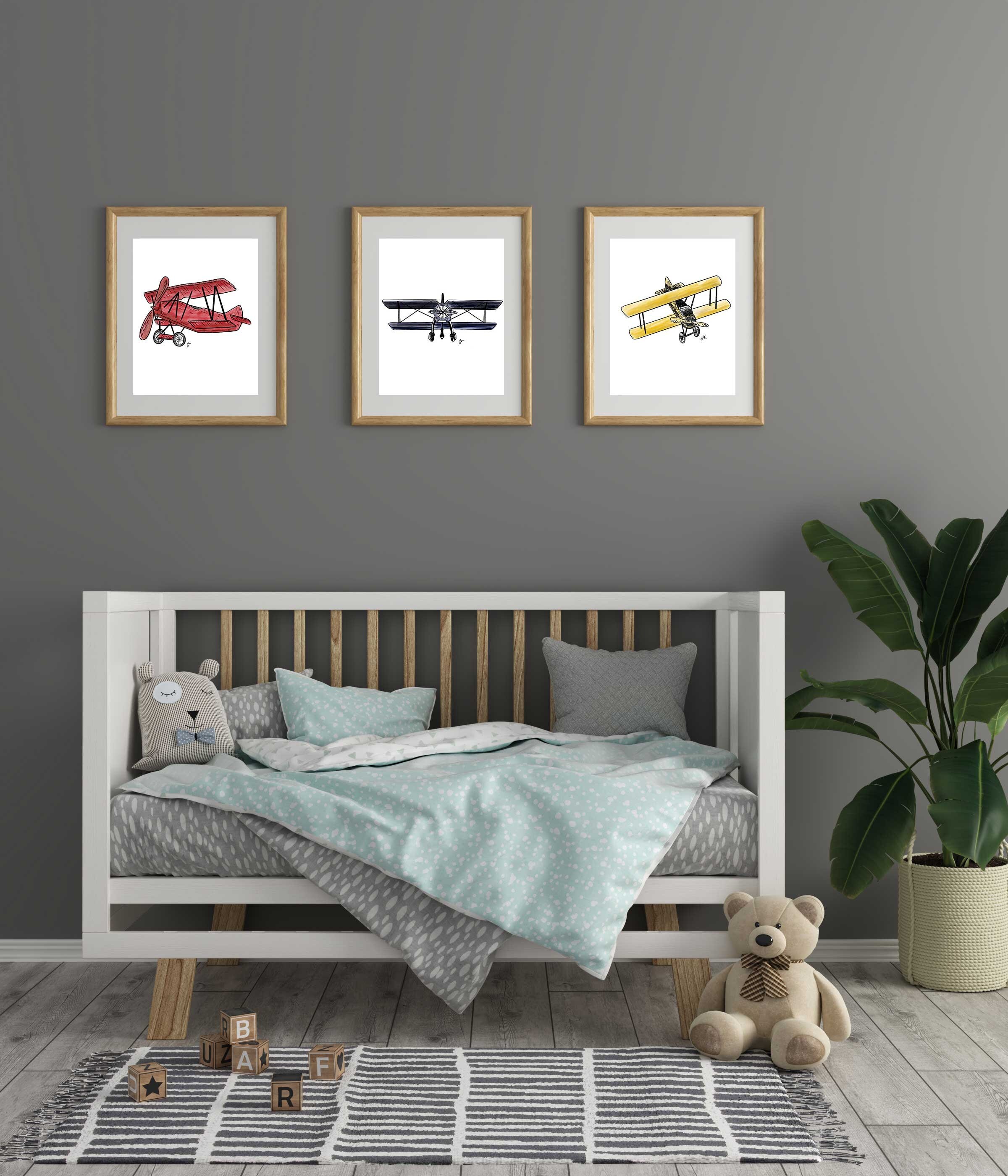 Red Airplane Drawing (digital Download) - Etsy