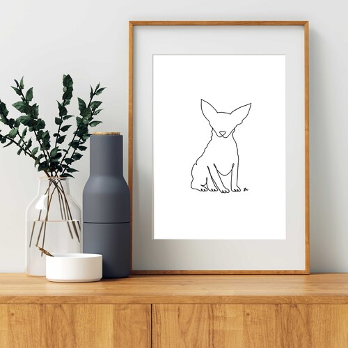 Labrador Retriever With Bandana One Line Drawing Print. - Etsy