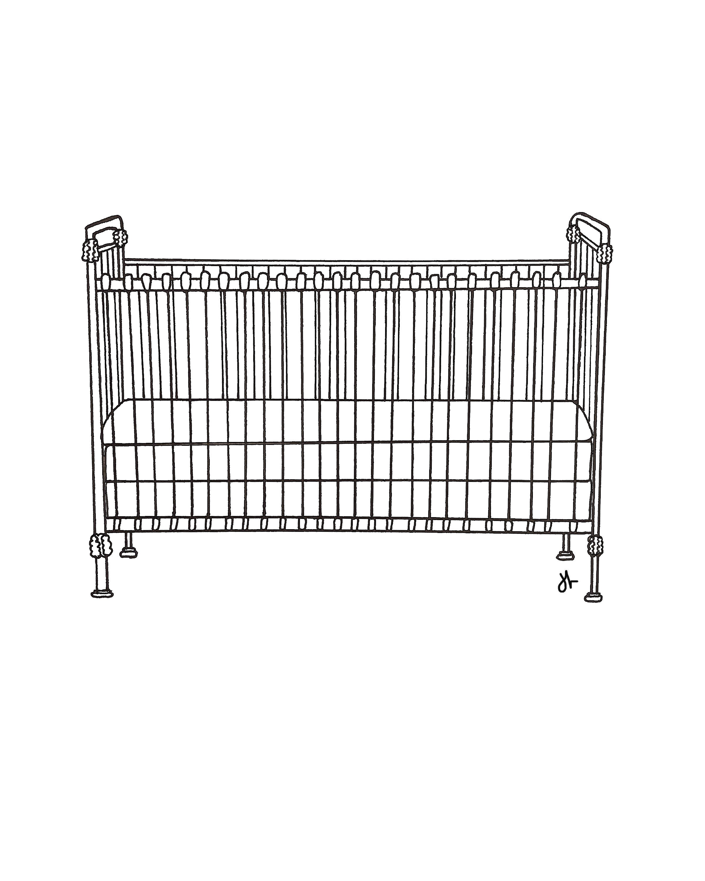 Baby Crib Drawing