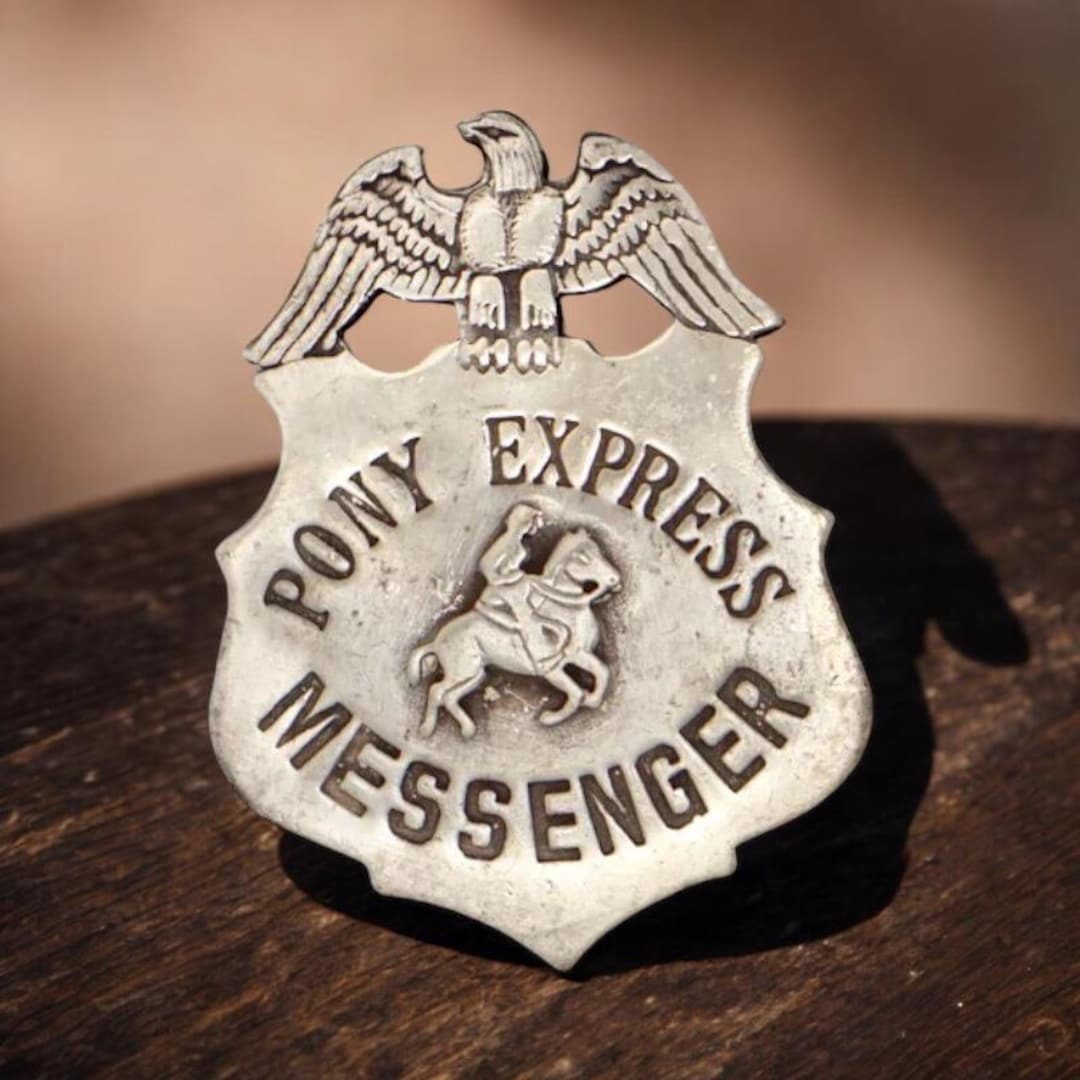 Badge Insignia Pony Express Messenger With Eagle Top Vintage Patine - Etsy