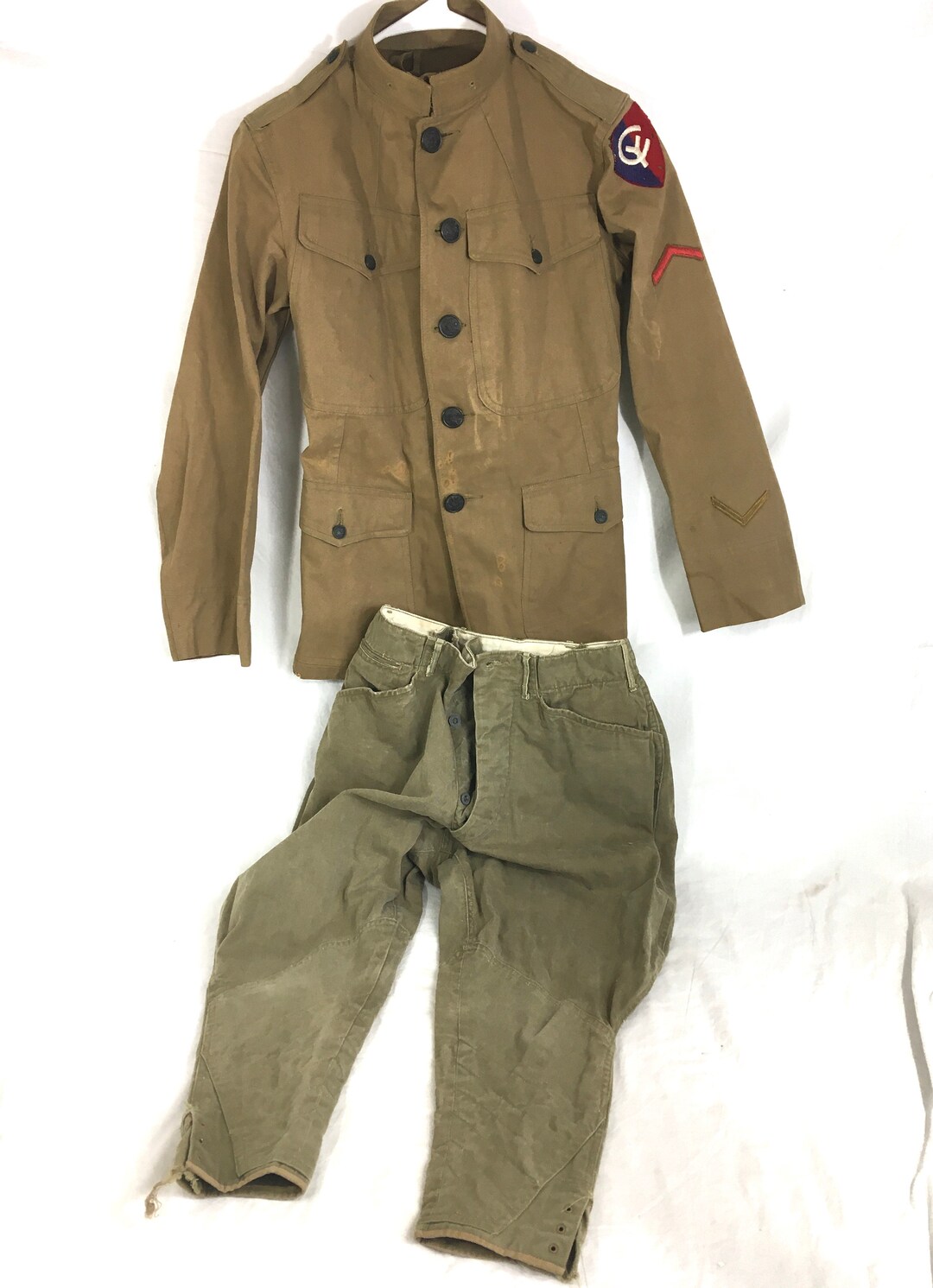 WW1 U.S Army Uniform Tunic Trousers 38th Infantry cyclone Division A14 ...