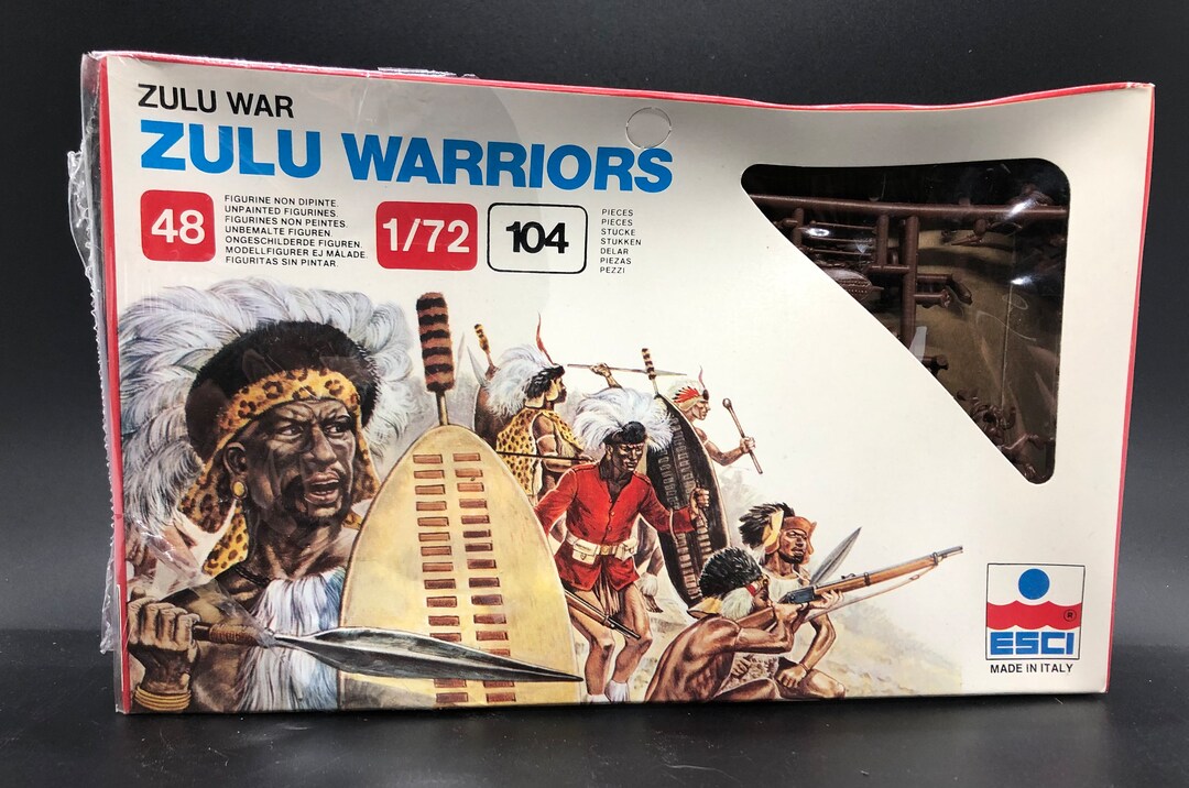 Vintage ESCI 1/72 Scale Zulu Wars Zulu Warriors Kit 213 Plastic Soldier ...