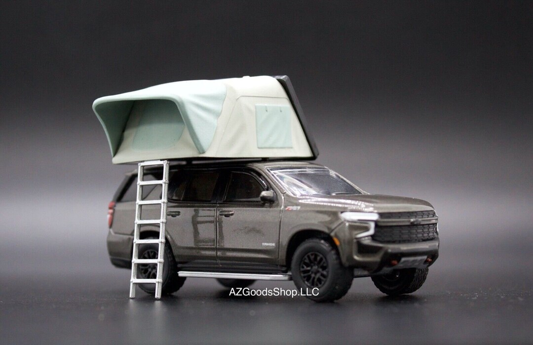 Chevrolet Tahoe Z71 With Modern Rooftop Tent Scale 1:64 Die Cast Car ...