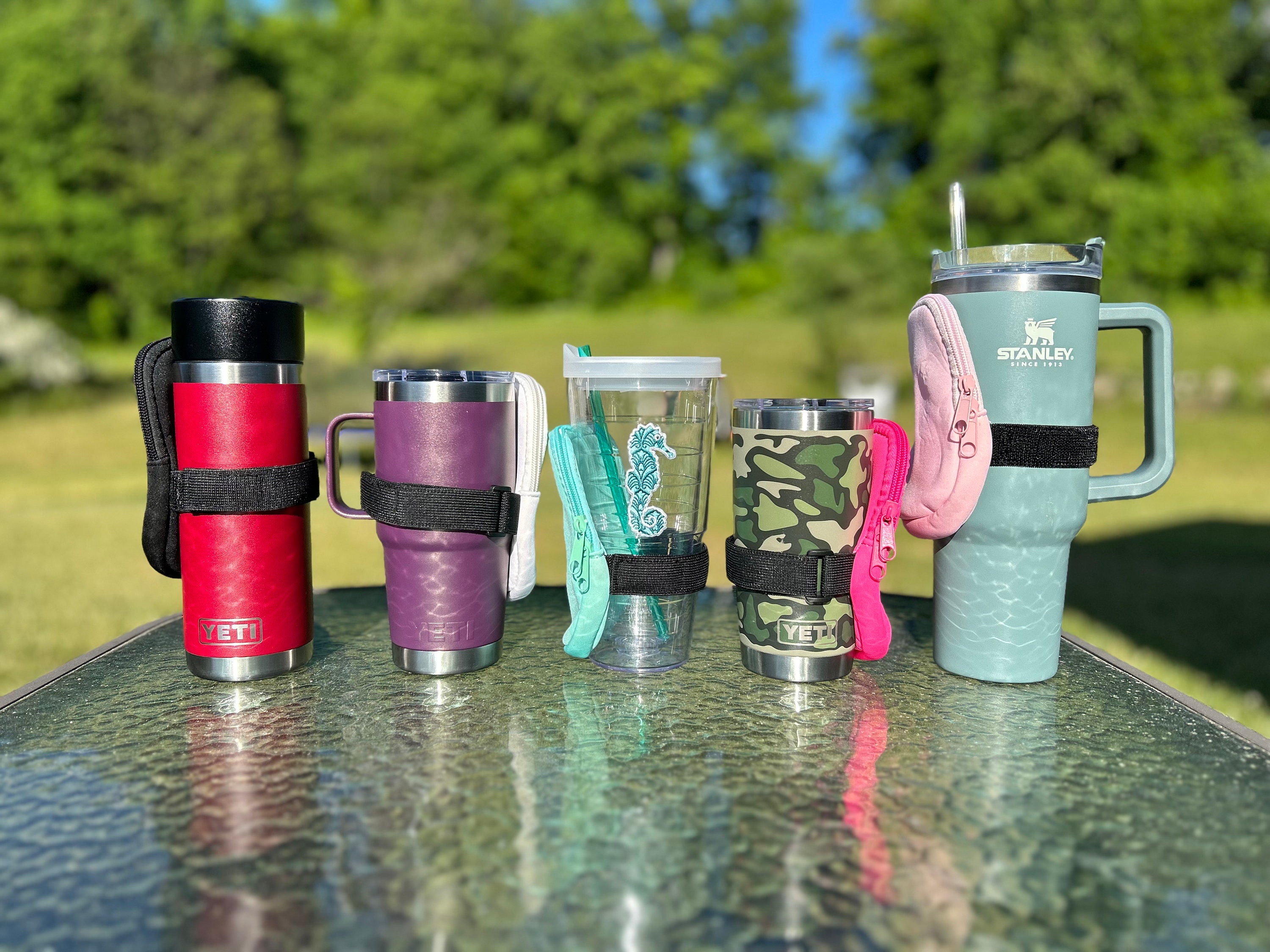 Personalized Tumbler Zipper Pouch: Neoprene Water Bottle Wallet - Etsy