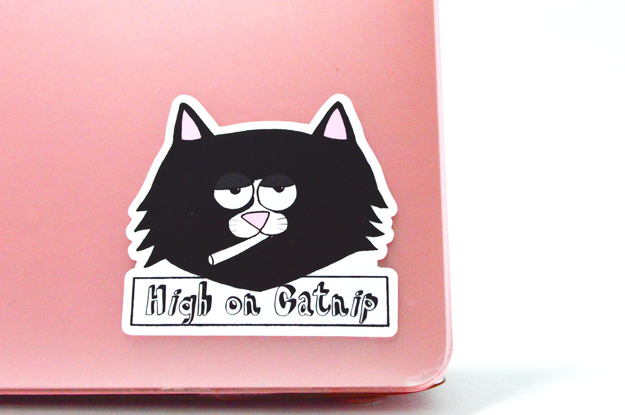 High on Catnip Sticker Vinyl Cat Sticker Laptop Stickers Cute | Etsy