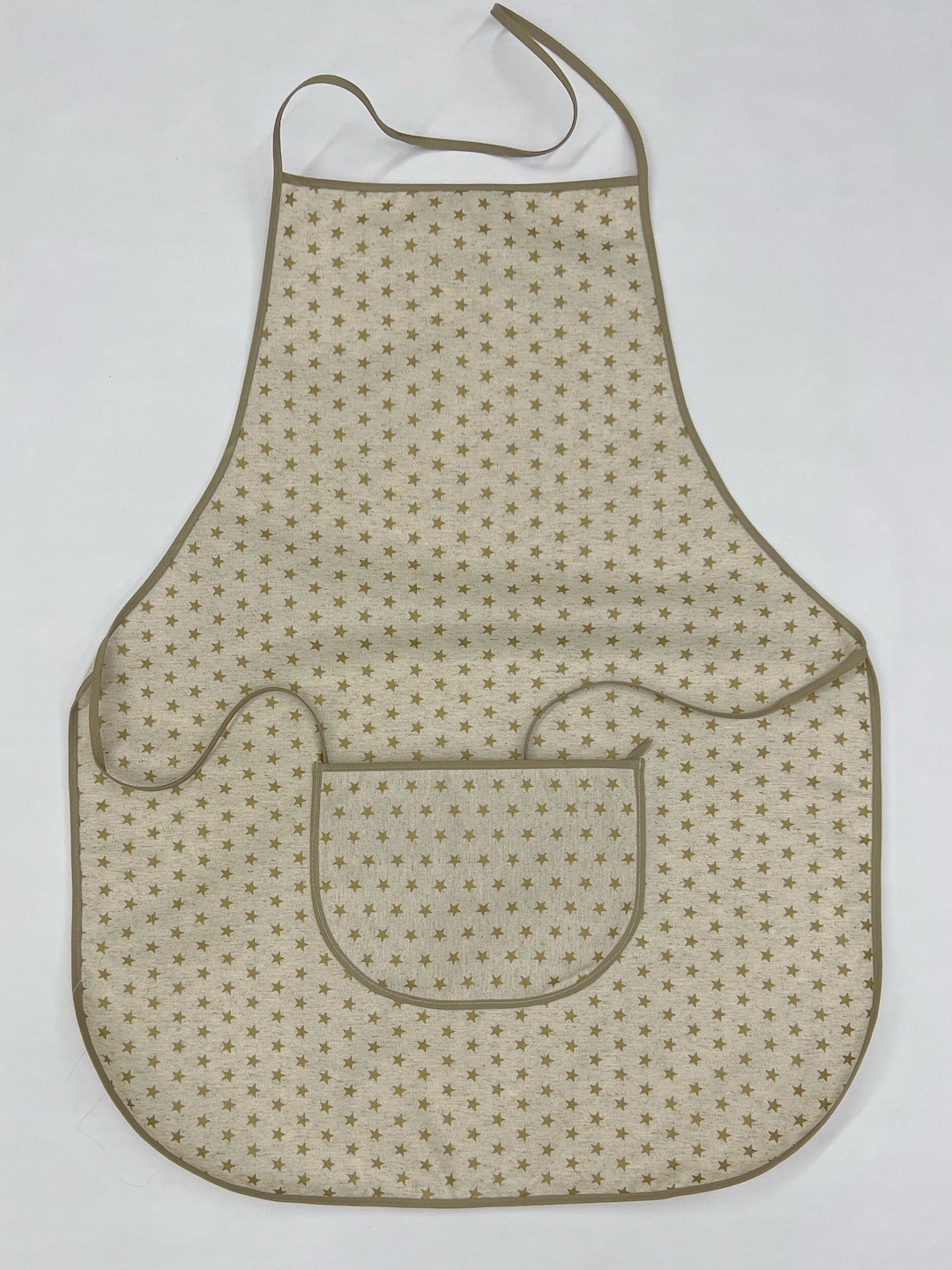 Jacquard Apron Gold Stars on Beige Work Apron Kitchen Apron for Baking ...