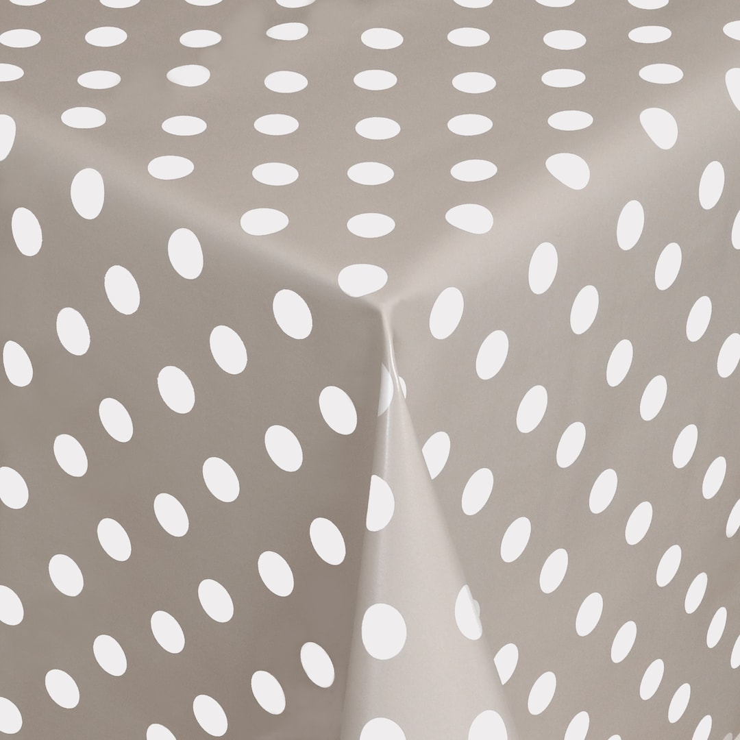 Oilcloth Tablecloth Dots Grey Light 01150-07 Angular Round Oval - Etsy