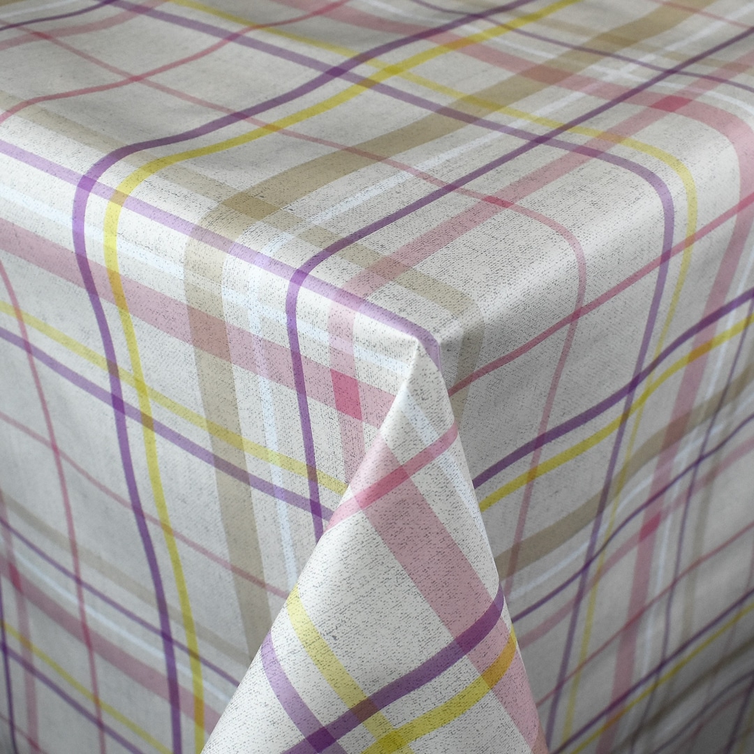 Oilcloth Tablecloth Checkered Colorful AK80 Angular Round Oval - Etsy