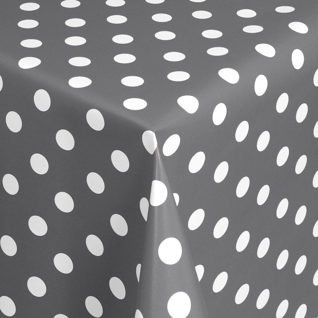 Oilcloth Tablecloth Dots Grey Dark Antracite 01150-20 Angular Round ...