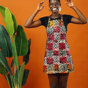 Batik Pinafore Dress, African Print Dress, Colourful Summer Dress ...