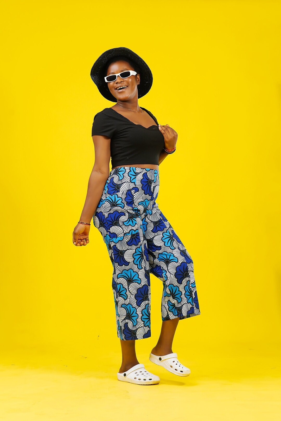 Patterned Pants, Cropped Trousers, African Print Pants, Wide Leg Pants ...