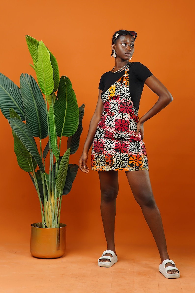 Batik Pinafore Dress African Print Dress Colourful Summer - Etsy