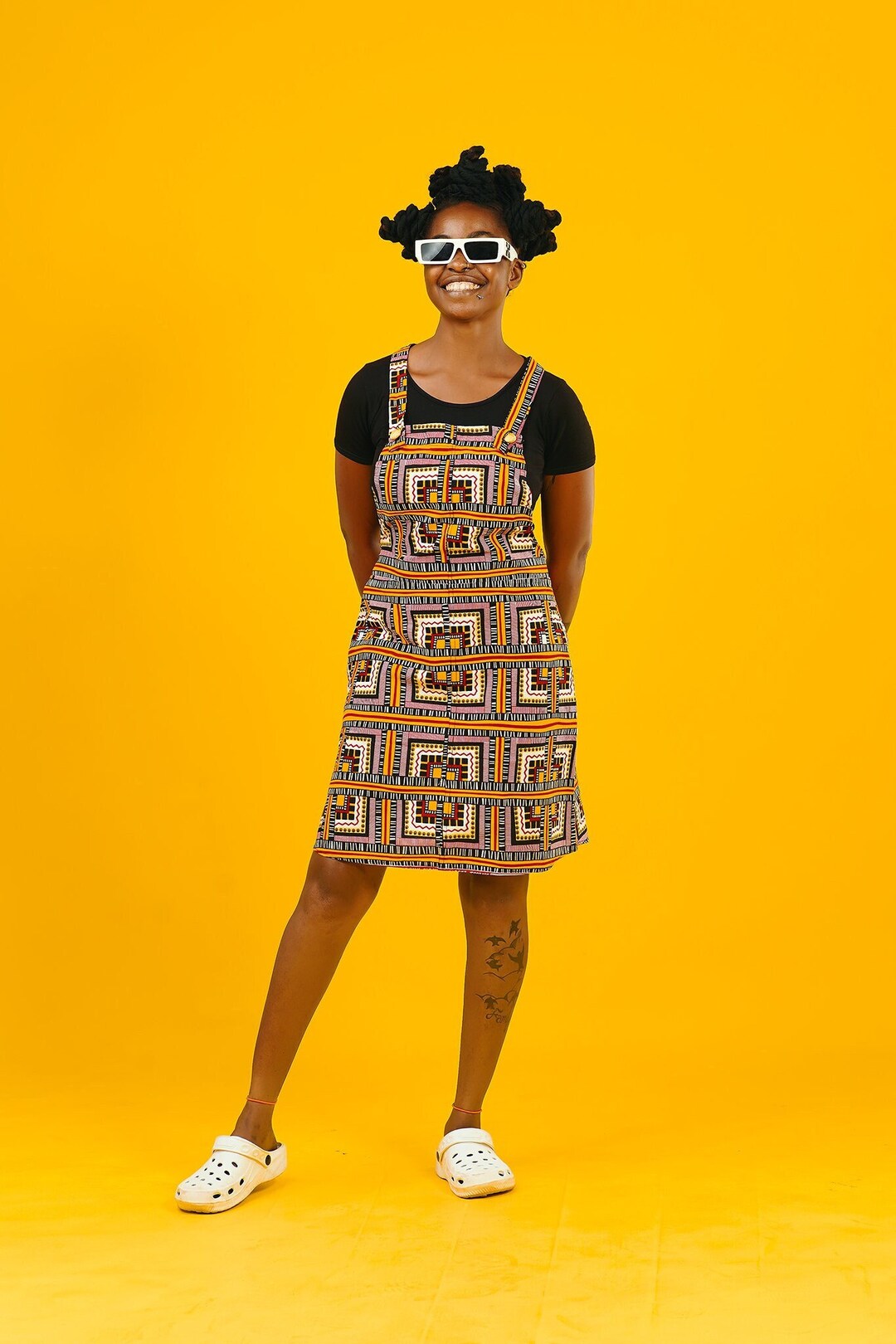 Pink Pinafore Dress, African Print Dress, Colourful Summer Dress ...