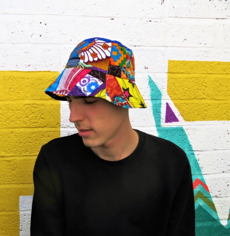 Patchwork Bucket Hat, Festival Bucket Hat, African Print Accessories ...