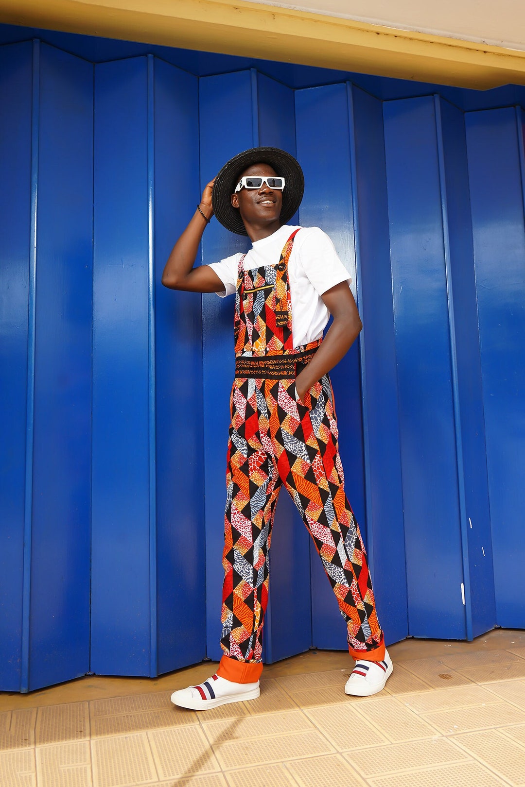 Funky Unisex Dungarees, African Dungarees, Rainbow Overalls, Festival ...