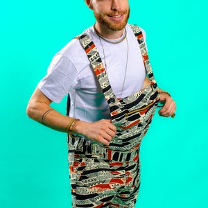 Unisex Festival Overalls, African Print Dungarees, Pride Outfit ...
