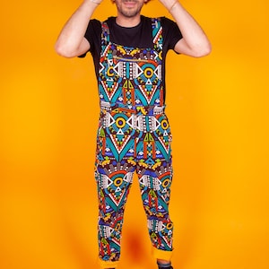 Rave Overalls, African Dungarees, Rainbow Overalls, Unisex Festival ...