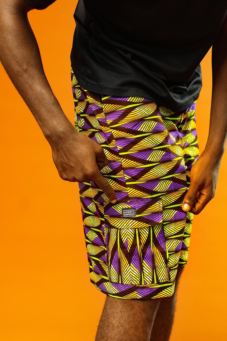 Aztec Green Mens Shorts, African Print Shorts, Festival Outfit, Eco ...