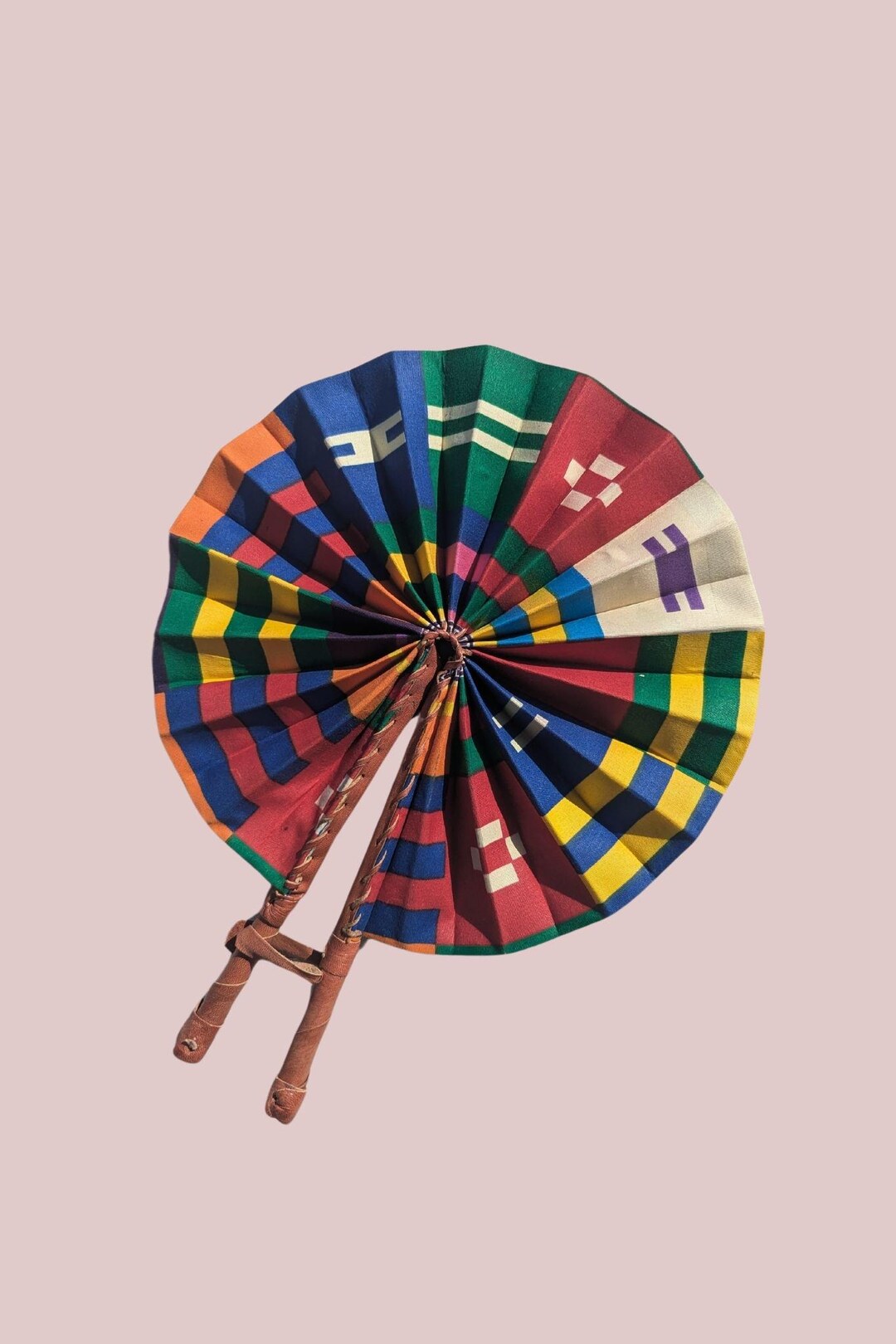 Rainbow Hand Fan, African Print Folding Fan, Vibrant Wall Decor ...