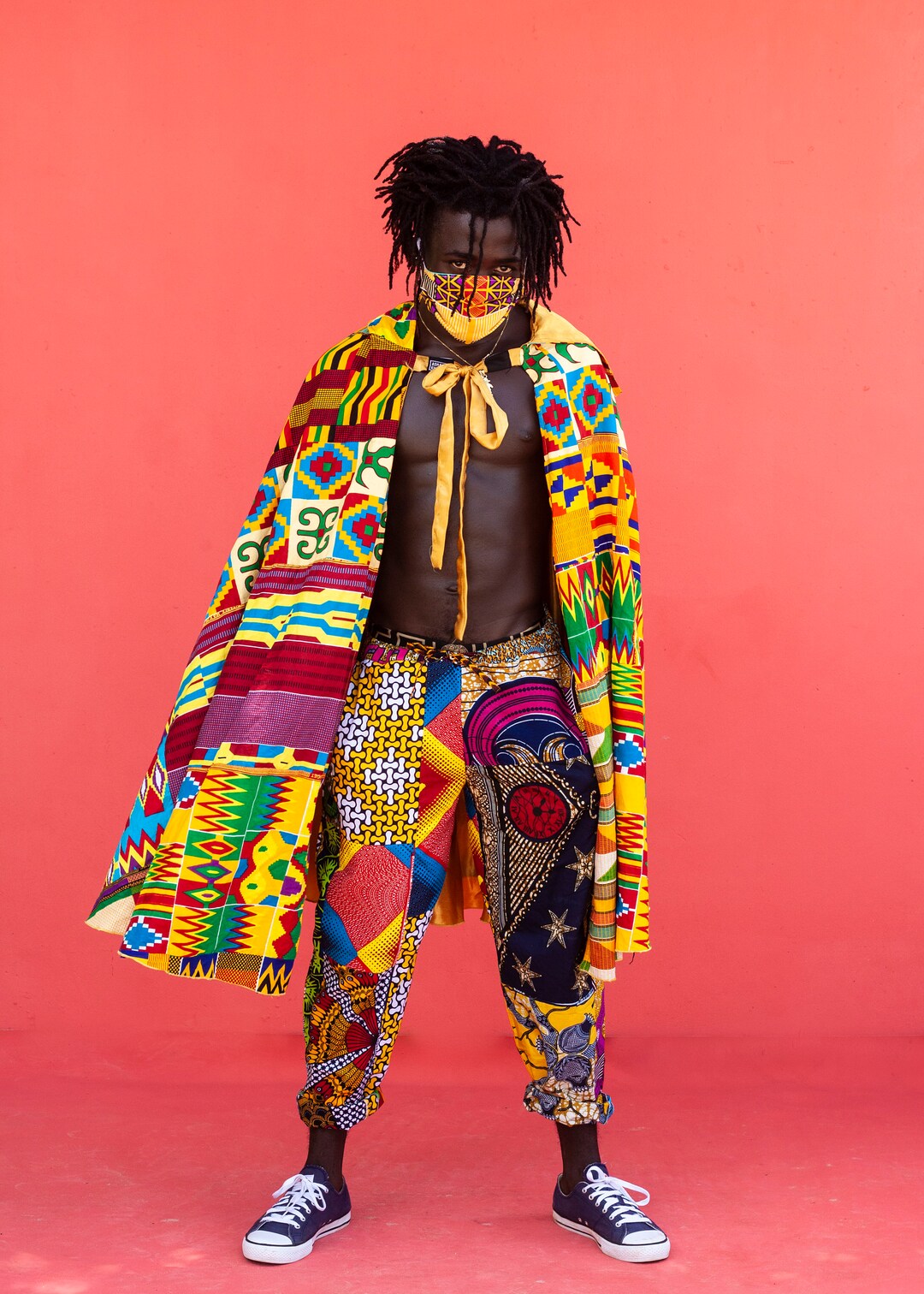 Kente Patchwork Cape, Festival Cape, Patchwork Cloak, Reversible ...
