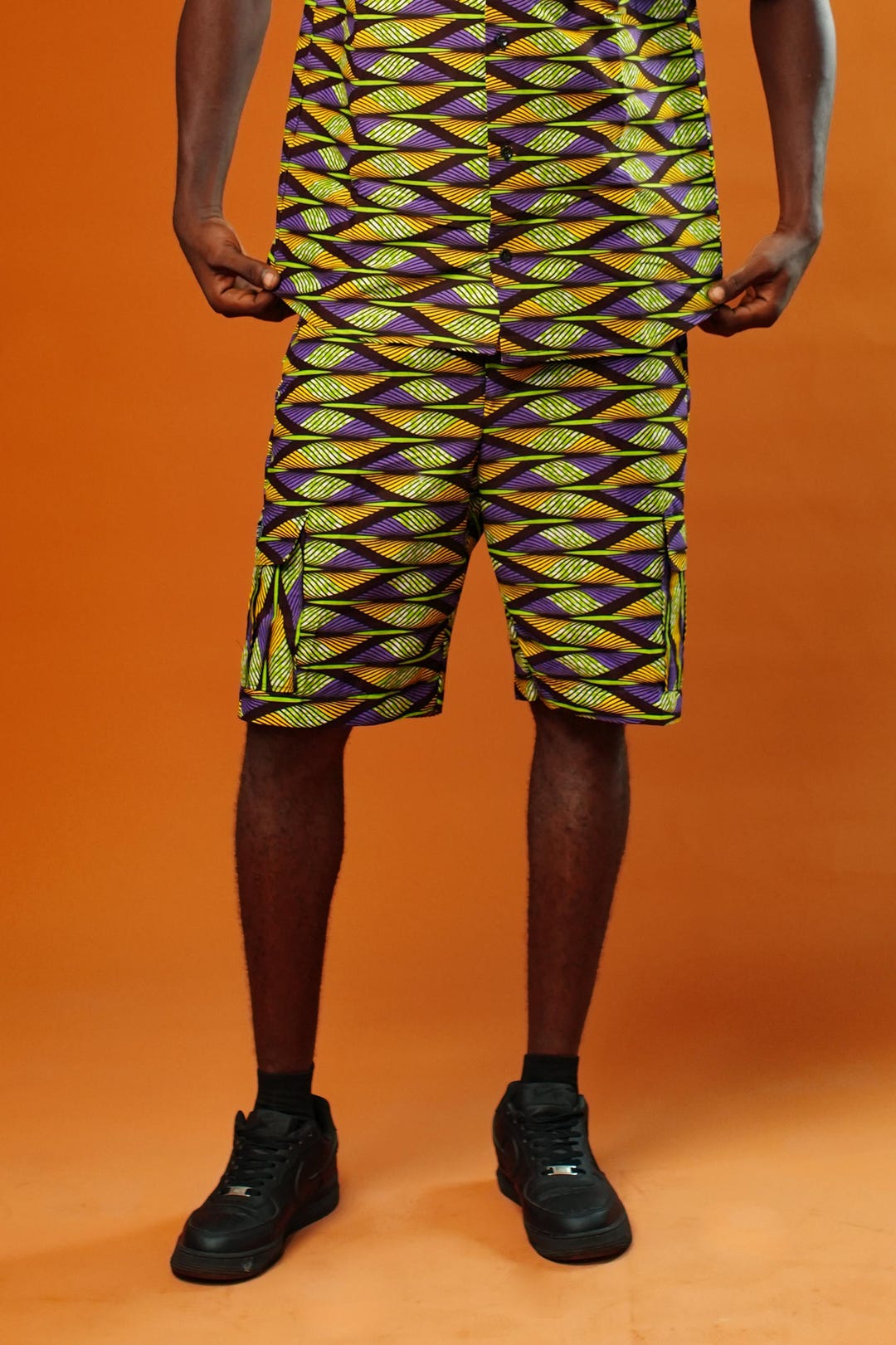 Aztec Green Mens Shorts, African Print Shorts, Festival Outfit, Eco ...