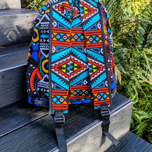 Be Rave Backpack, African Print Backpack, African Bags, Colourful ...