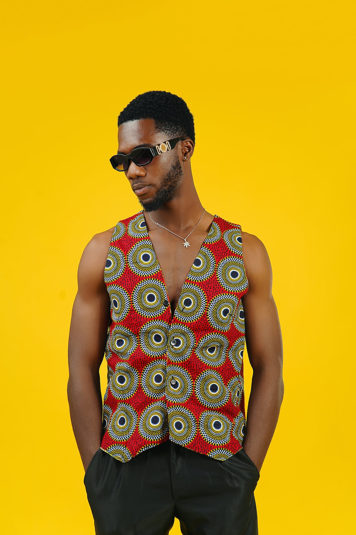 Reversible Waistcoat, African Print Vest, Patchwork Vest, Festival ...