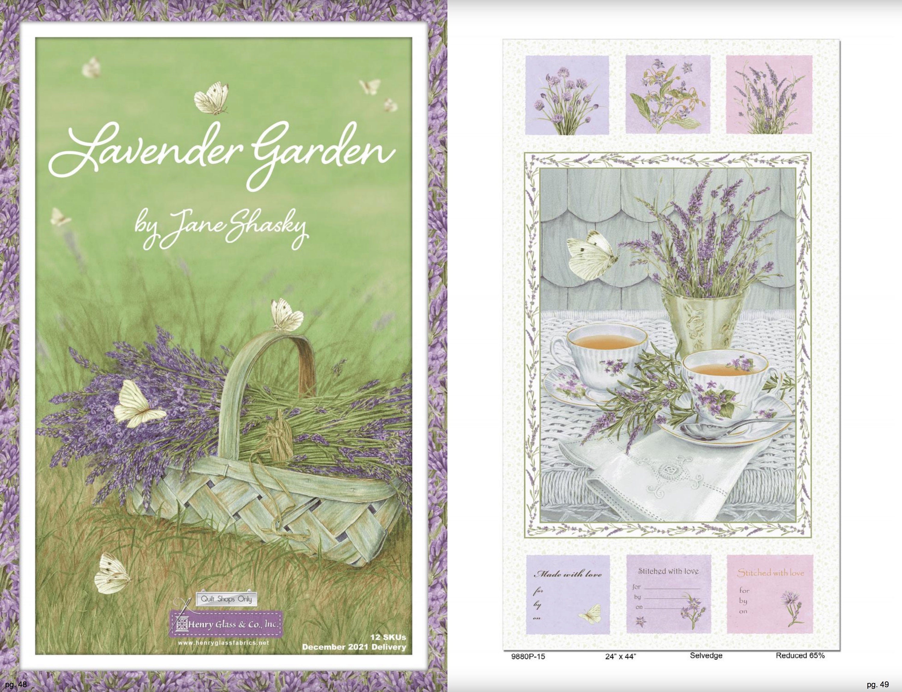 Lavender Garden Panel With Labels Multi 9880P-15 Cotton - Etsy