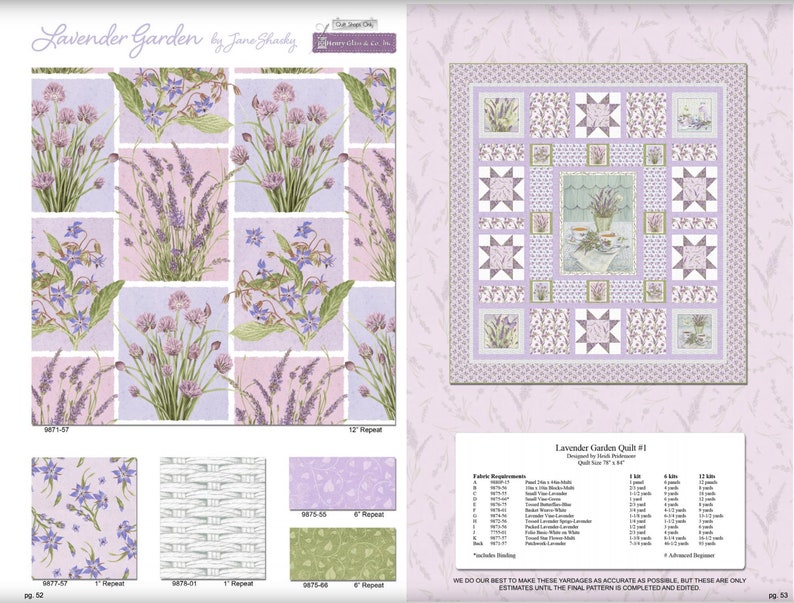 Lavender Garden Panel With Labels Multi 9880P-15 Cotton - Etsy