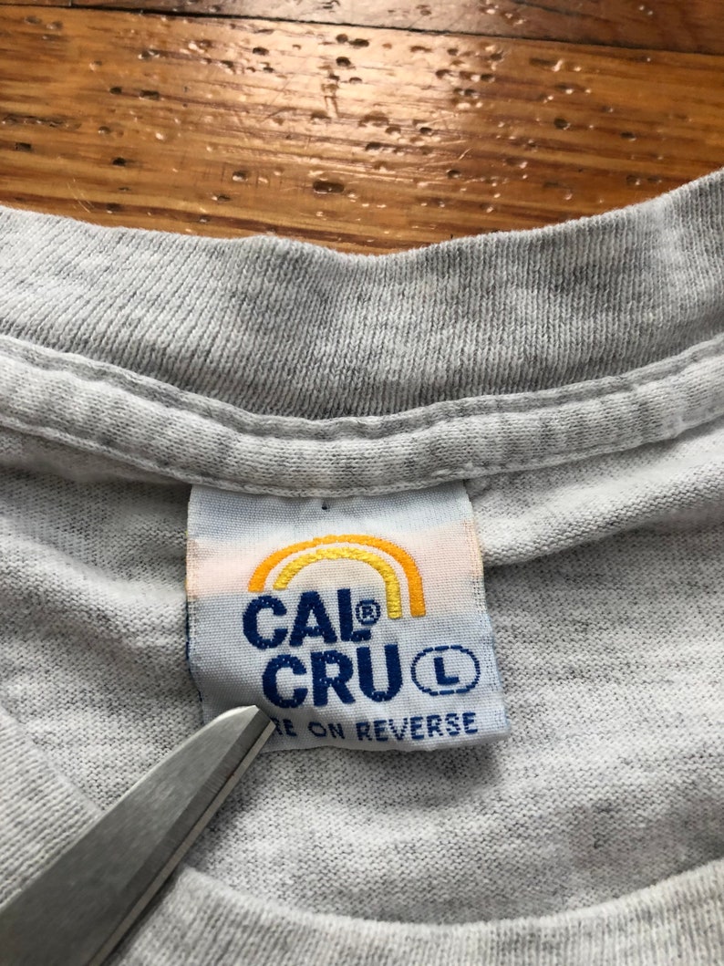 90s Cal Cru Virginia Beach Puff Print T-shirt Men's LARGE - 2D410 - Etsy