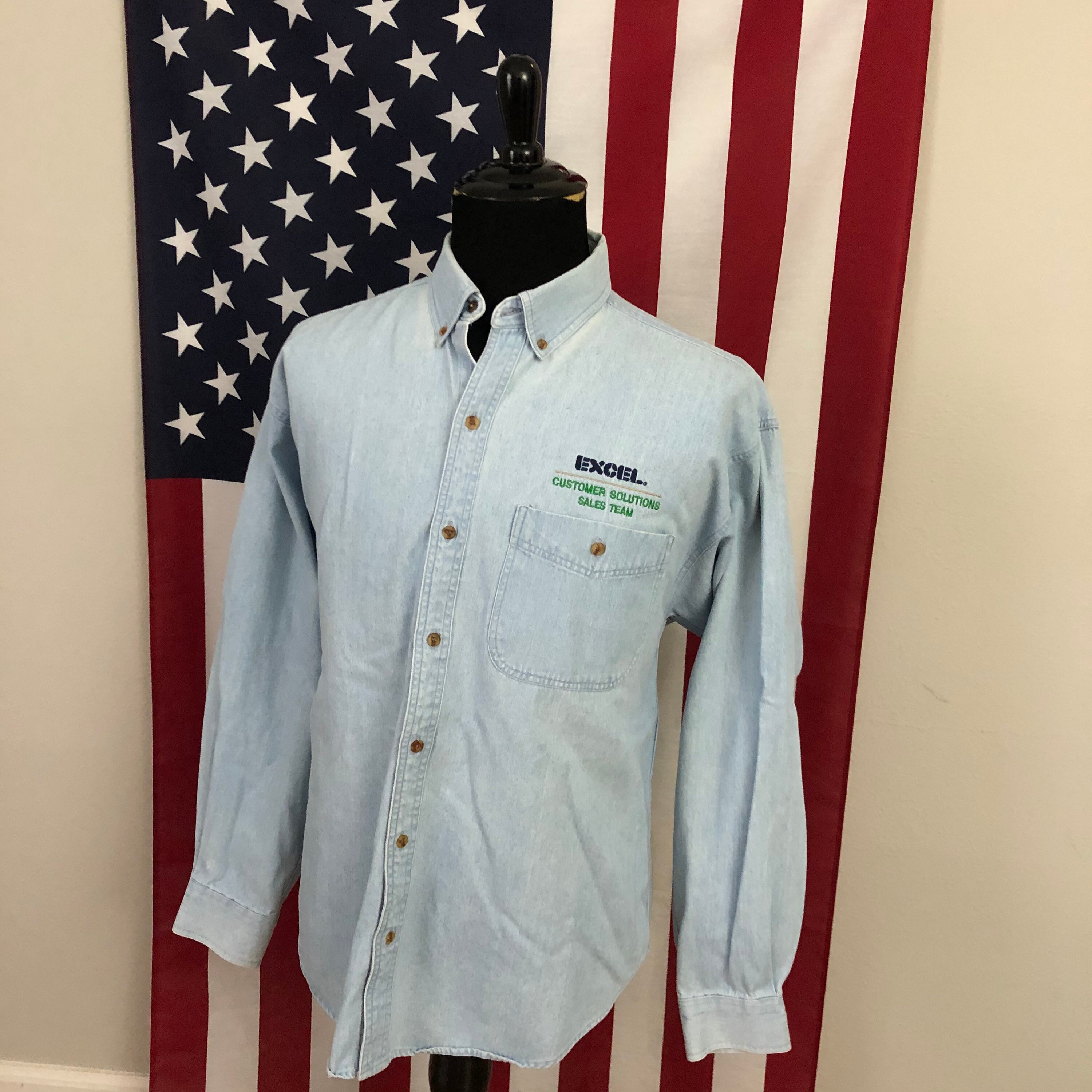 90s Excel Spreadsheet Tech Denim Shirt Men's LARGE - 2D452 - Etsy